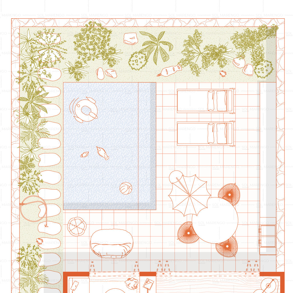Mobiliario de PATIO en planta | CAD & Vector – Sol Marengo