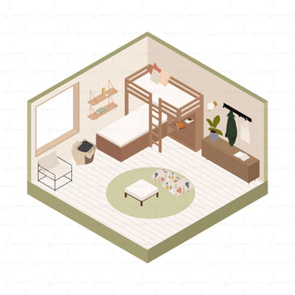 Mobiliario de RECÁMARA isométrico | CAD, Vector, PNG & SVG – Sol Marengo