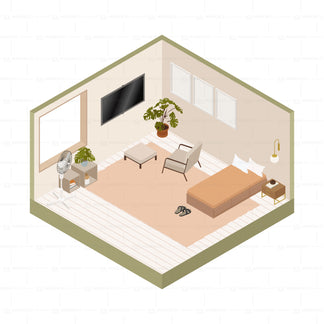 Mobiliario de RECÁMARA isométrico | CAD, Vector, PNG & SVG – Sol Marengo